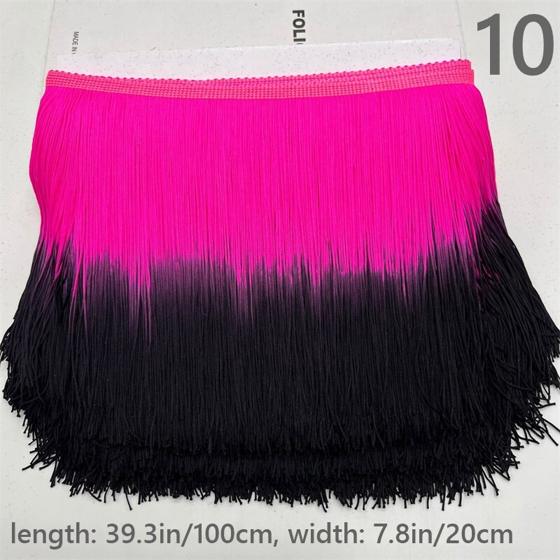 1M Gradient Tassel Two Tone Fringe Color Block Trimming for Dancewear ...