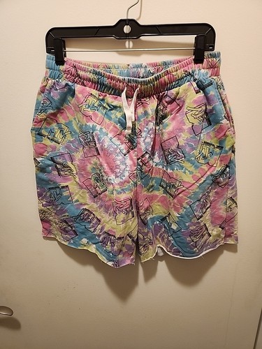 Women's MTV Tie-dye Pink Blue Yellow Lounge Shorts Size L (11-13) | eBay