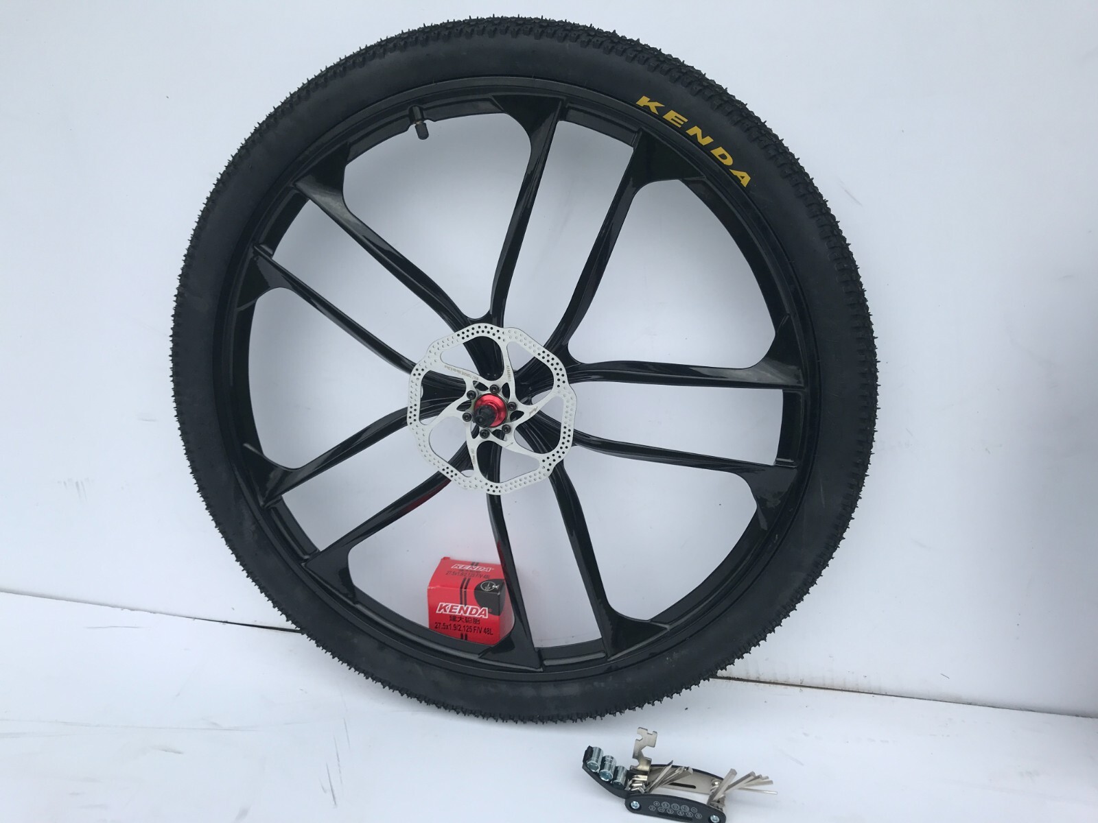 MAGNESIUM BIKE WHEELS 26” FRONT/REAR 8 SPEED 2 DISC FREE TOOL KIT BLACK ...