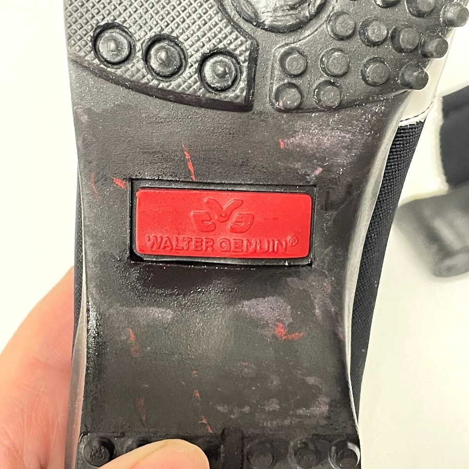 Walter Genuin Black White Leather LINEA STRETCH Slip On Loafers GOLF ...