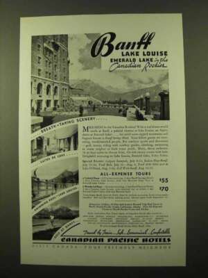 1936 Canadian Pacific Hotels Ad - Banff Lake Louise | eBay