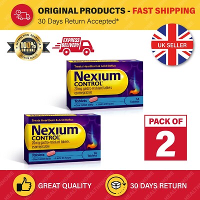 Nexium Control 2 x 14 Tablets 20MG Gastro Resistant Heartburn Acid ...