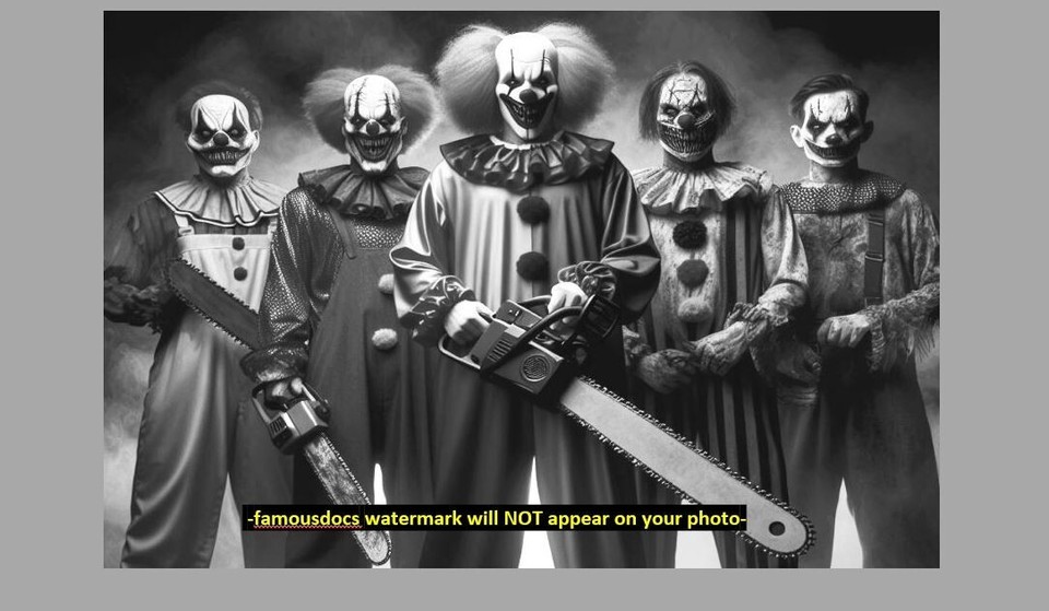 Creepy Circus Clowns Scary PHOTO Chainsaws Freak Creepy Weird Odd Art ...