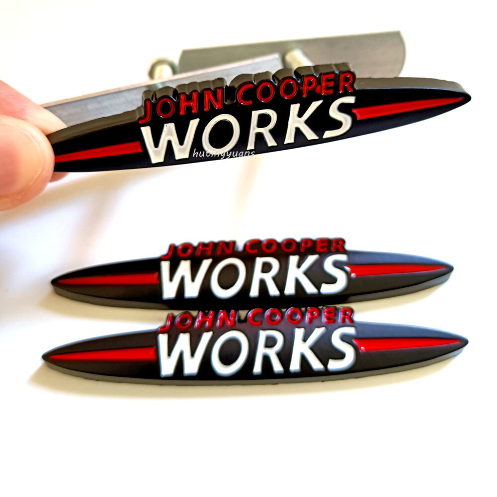 3x 9cm BLACK WHITE JOHN COOPER WORKS Grill Badge Emblem Sticker for ...