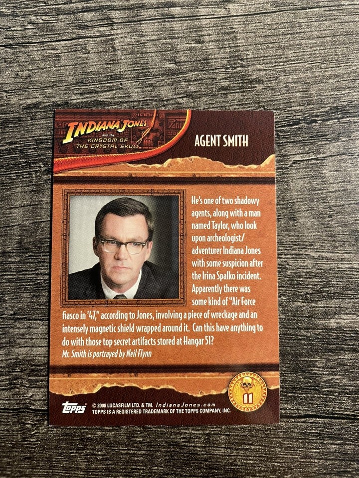 2008 Topps Indiana Jones Neil Flynn Signed Card Agent Smith | eBay