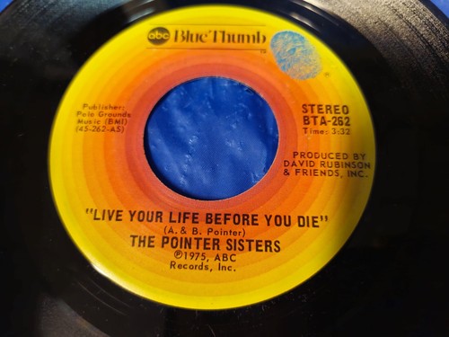 Pointer Sisters – Live Your Life Before You Die - 7" VINYL SINGLE DISCO ...