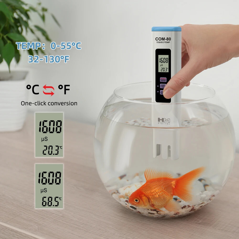 TDS EC TEMP Meter COM-80 Total Dissolved Solids Monitor Conductivity ...