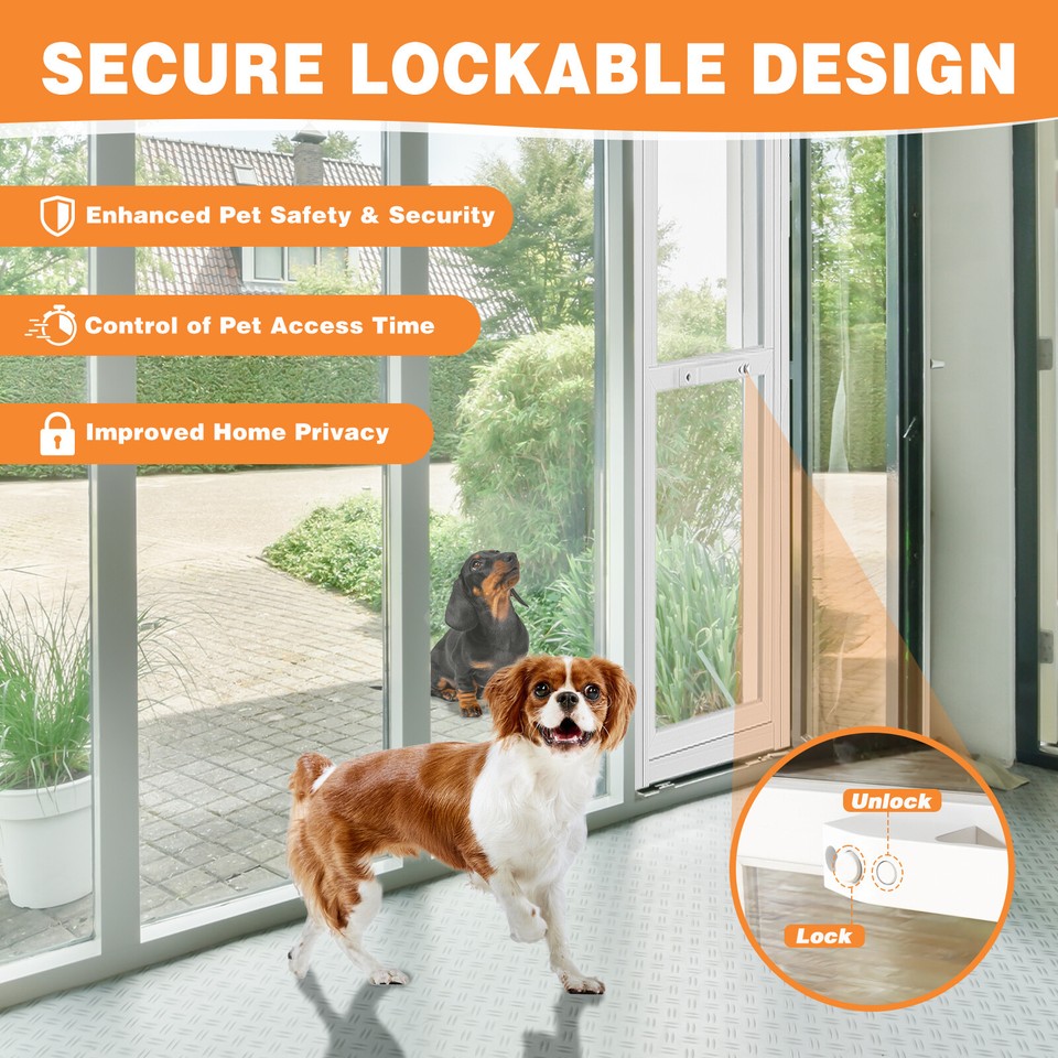 Docred Pet Dog Patio Door Insert Aluminum Sliding Glass Door Adjustable ...