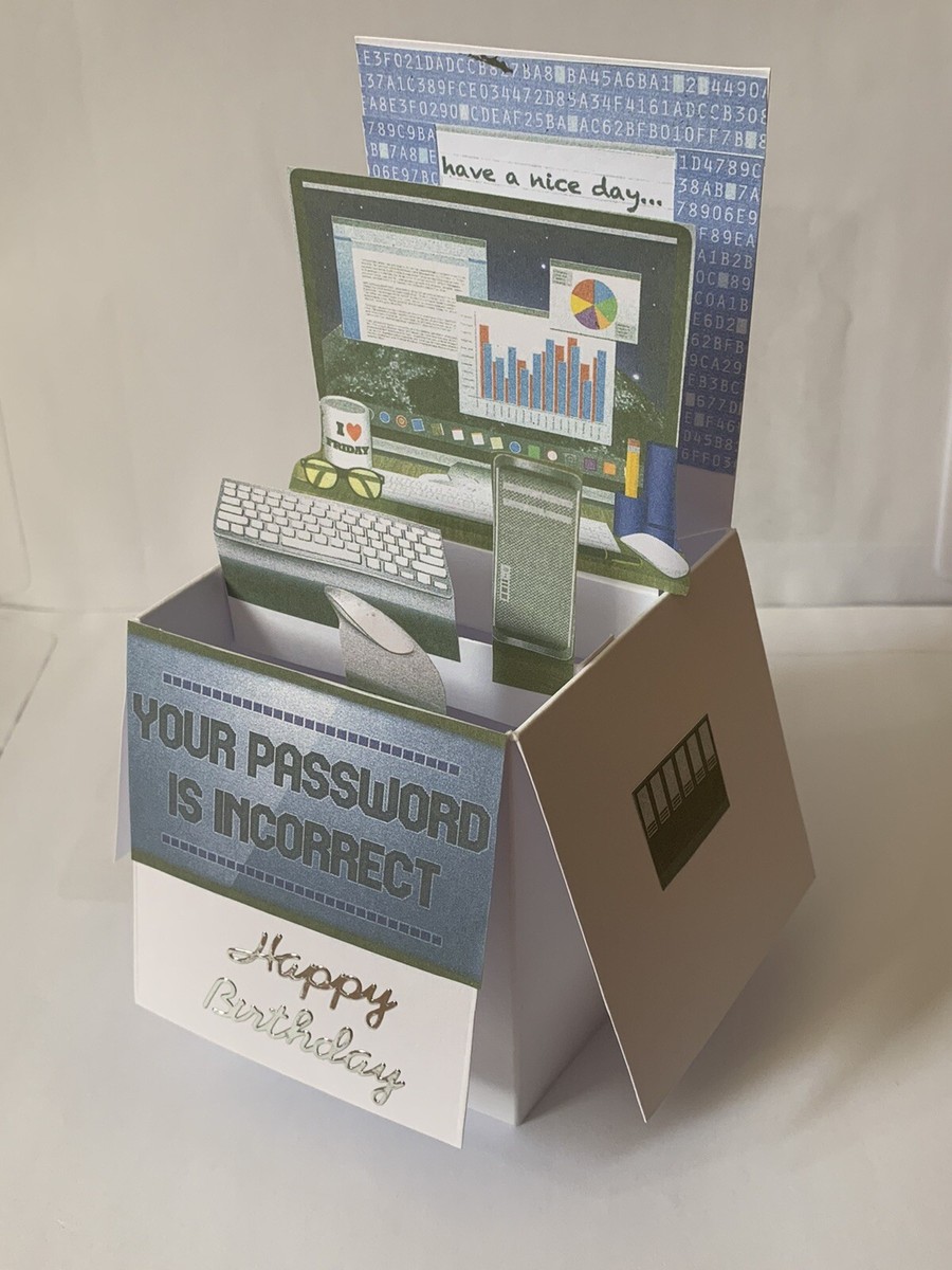 Birthday Computer Paper Computer Card, Computer Birthday Card, Funny