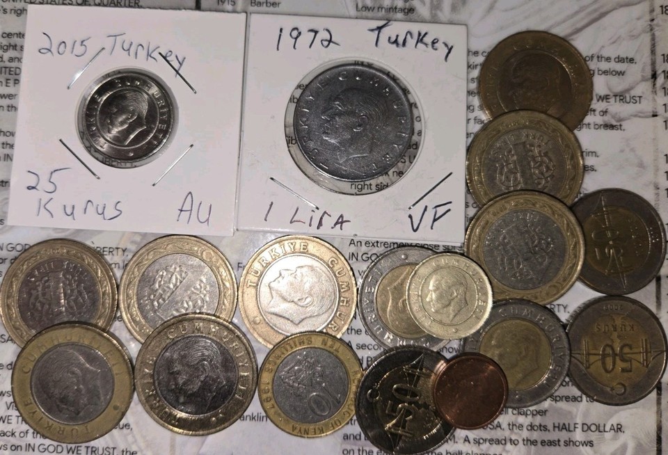Lot of TURKEY Coins - Turkish coin Collection, Group Of Coins From ...