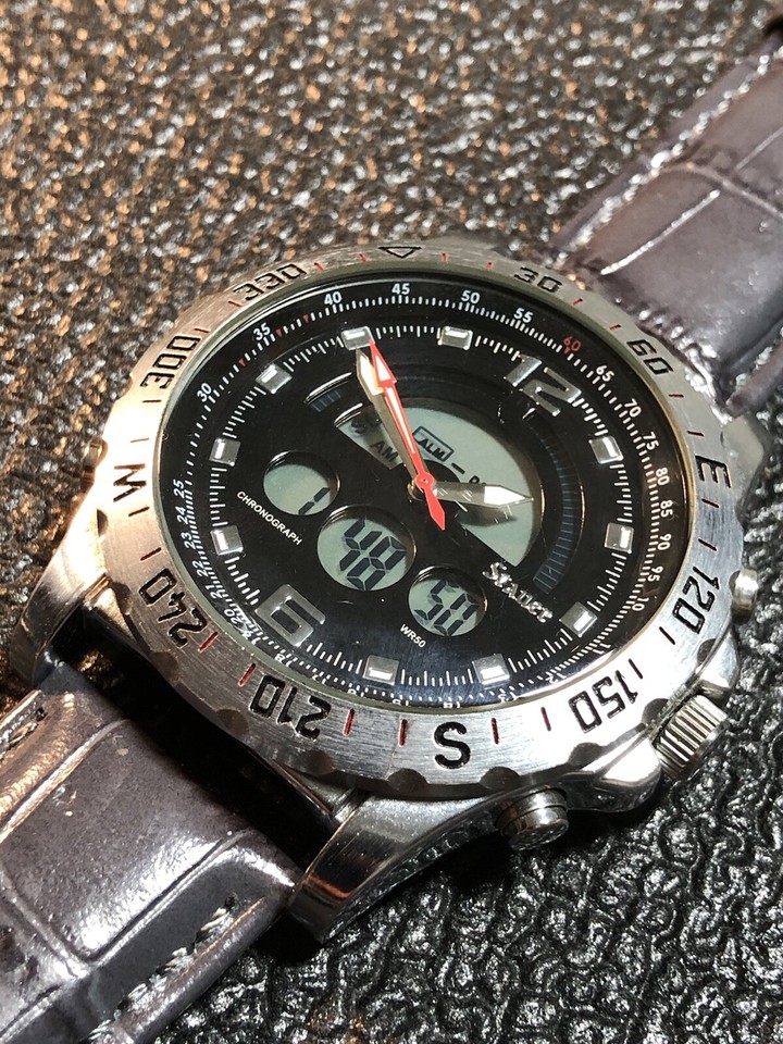 Stauer Compendium Hybrid Watch 19093 Digital/Analog Chronograph New ...