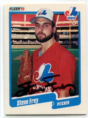STEVE FREY Signed 1990 Fleer Update Baseball AUTO Authentic Autograph # ...