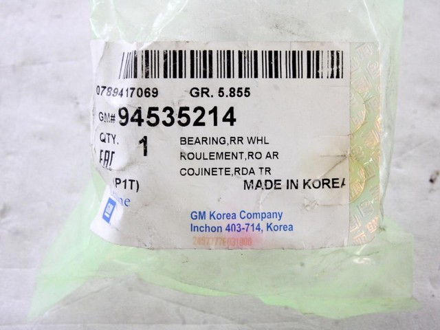 94535214 Bearing Rear Wheel CHEVROLET Aveo 1.4 B 61 Kw Replacement for ...