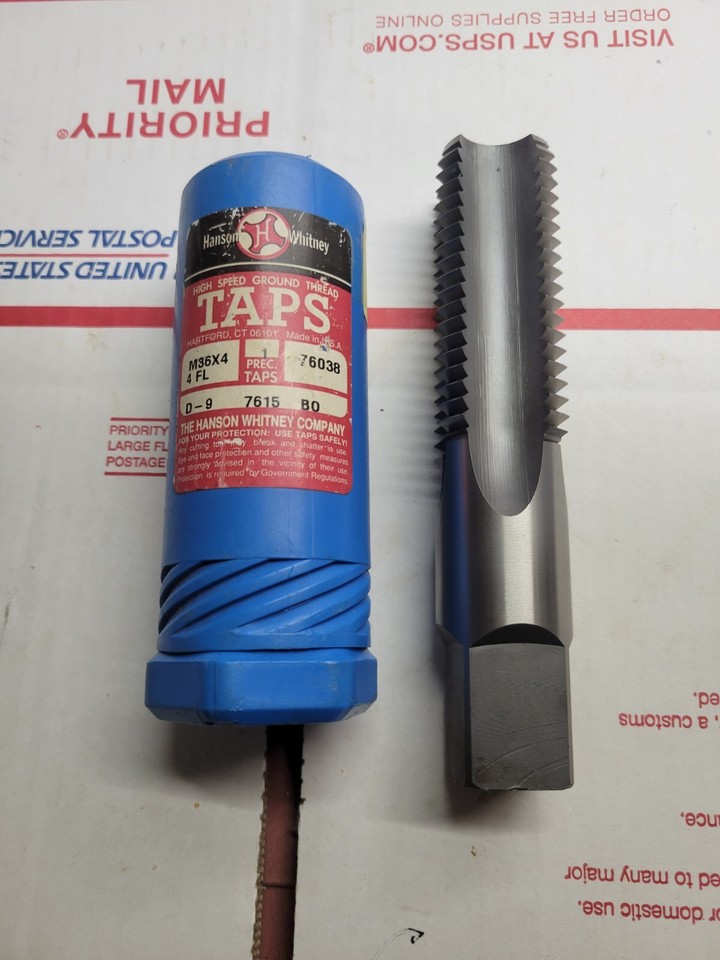 NEW HANSON WHITNEY (USA) METRIC BOTTOMING HAND TAP M36 X 4.0 D9 high ...