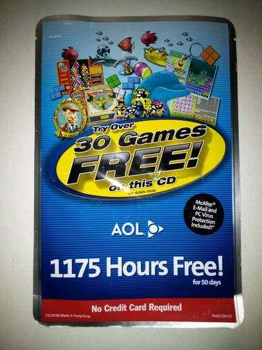 2005 AOL Trial Disc, Try Over 30 Free Games, 1175 Hours Free, CD-ROM ...