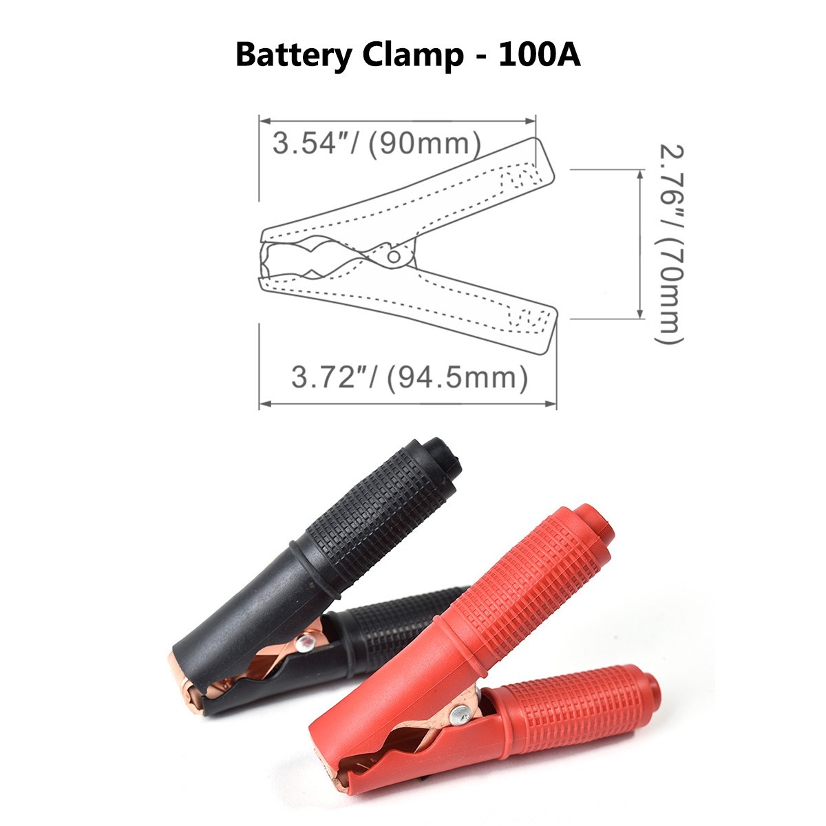 1pair Metal Car Battery Clip Crocodile Alligator Test Terminal Clamp ...