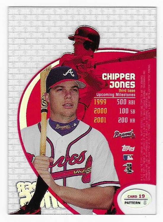 1998 Topps TEK Chipper Jones Atlanta Braves Baseball Card #19 Pattern 8 ...