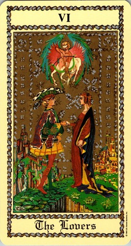 The Medieval Scapini Tarot Card Luigi Scapini 1984 the Lovers VI 1F16 ...