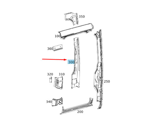 MERCEDES-BENZ SPRINTER W906 LEFT C-PILLAR INNER PART A9066300606 NO ...