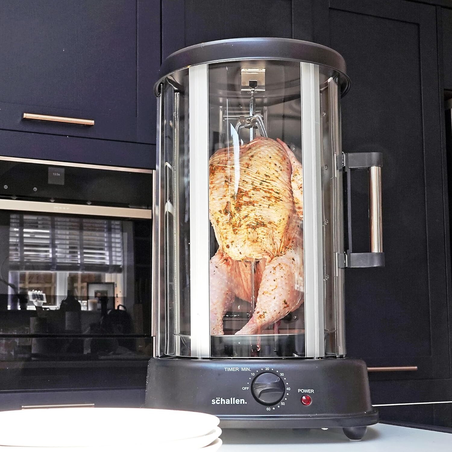 Electric 1500W 360° Rotating 21L Rotisserie Grill for Kebabs, Skewers ...