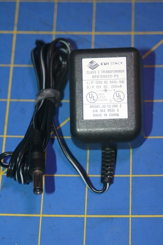 GENUINE CUI STACK 35 12 200 6W 120VAC 12VDC 200MA AC ADAPTER DPD120020 ...