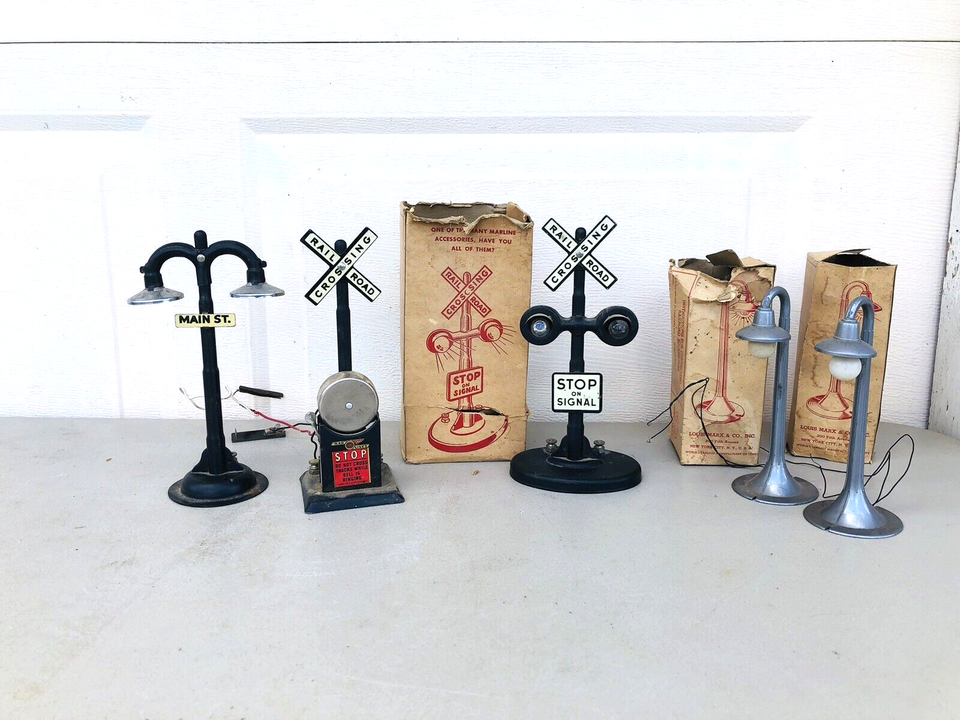 Vintage Marx Railroad Lights Signal Crossing Lights Boxes Lot | eBay