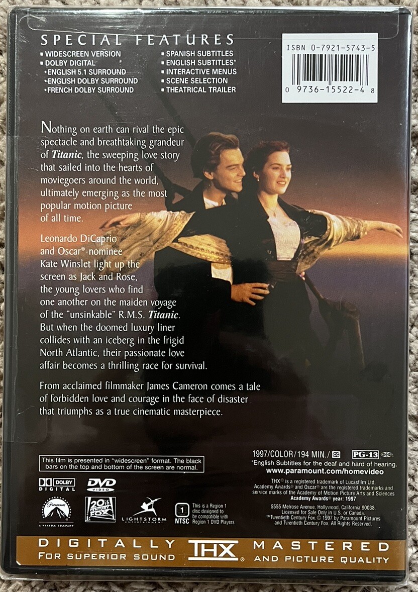 Titanic (DVD, 1999) Leonardo DiCaprio, Kate Winslet - Brand New ...