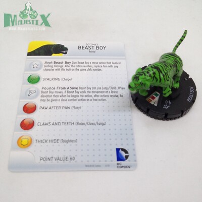 Heroclix Teen Titans set Beast Boy (Tiger) #021 Uncommon figure w/card ...