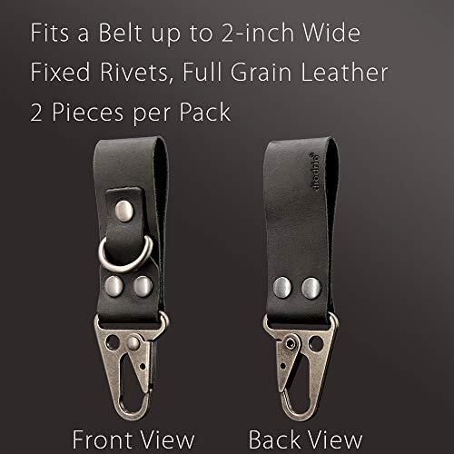 EDC Leather Strap Keychain Holder, Heavy Duty Belt Clip Key Ring Fob ...