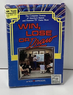 Vintage Win Lose or Draw 1988 Computer Game IBM PC 3.5 and 5.25 inch ...