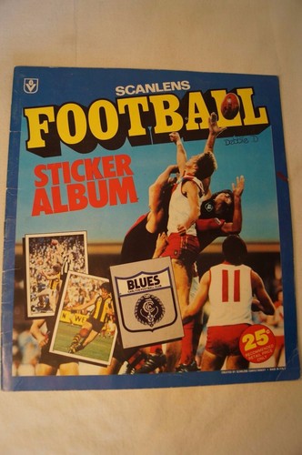 AFL-VFL-Vintage-1983-Scanlens #1-Sticker Album w/Mounted Stickers. Few ...