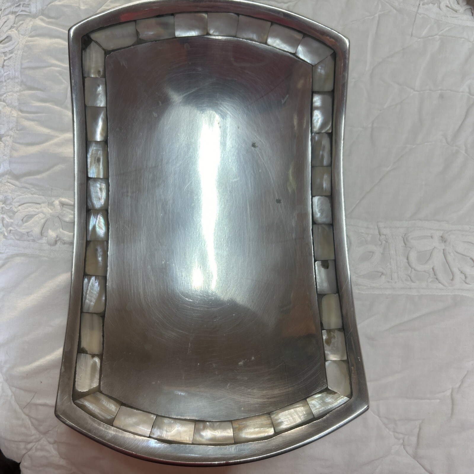 Towle Silversmiths Tray Mother of Pearl Inlay Center Piece Decor | eBay