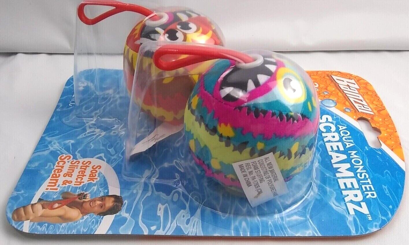 Aqua Monster Screamerz Banzai Water Swim Splash Balls Pool Toy Stretch ...