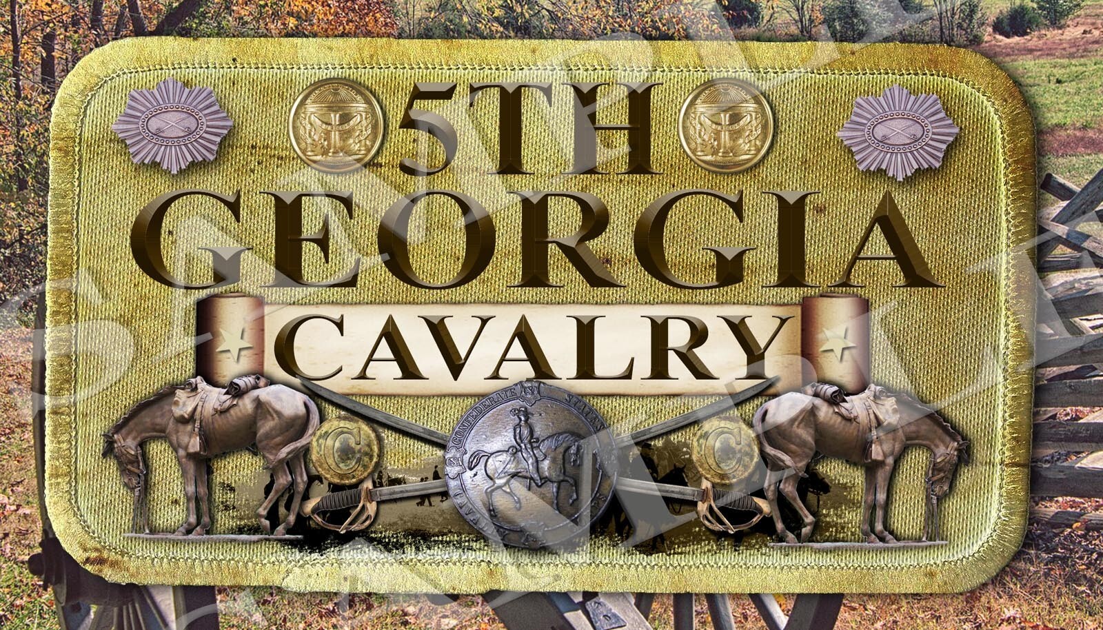 5th Georgia Cavalry CSA American Civil War themed LARGE Iron on patch ...