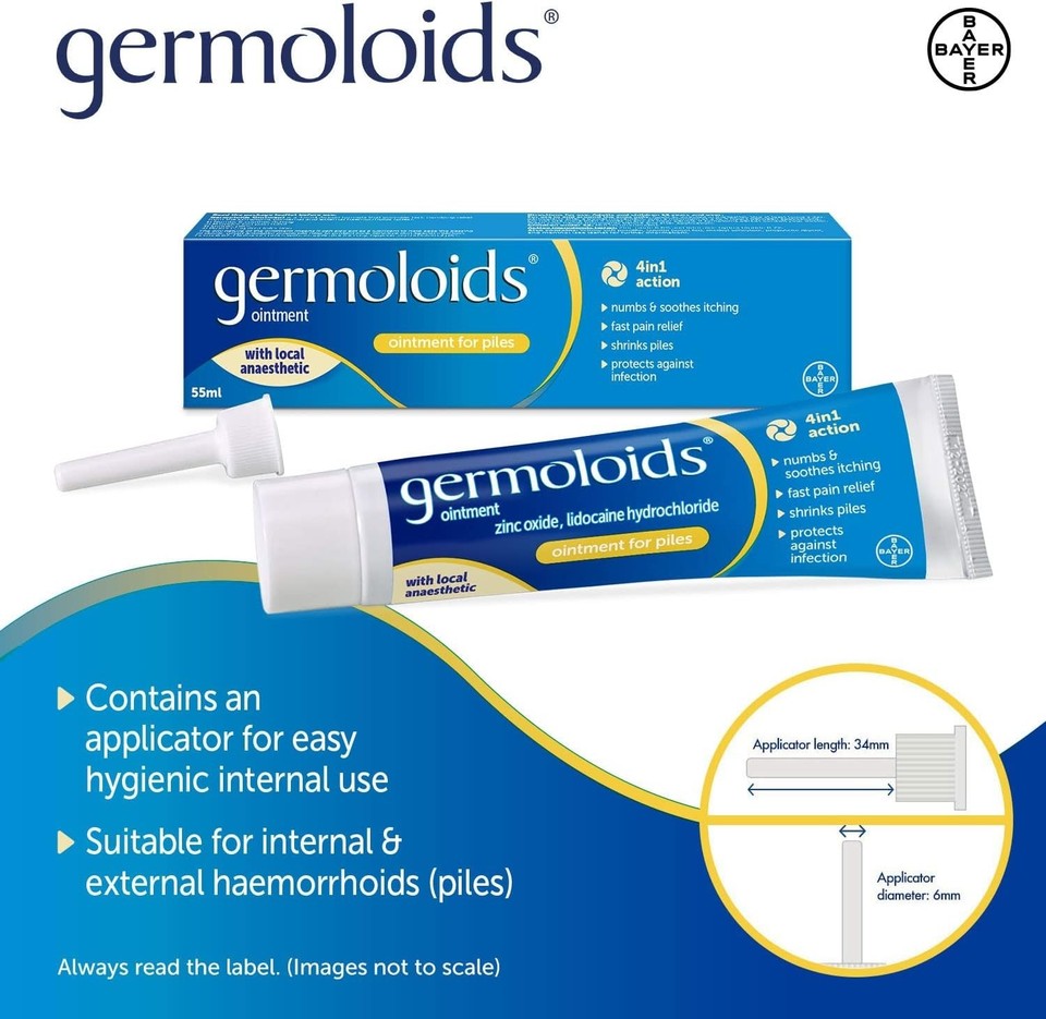 Germoloids Haemorrhoid Treatment & Piles Treatment Ointment, Triple ...