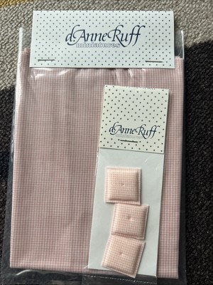 D. ANNE RUFF Peach Check Pillows KIT MINIATURE DOLLHOUSE Vintage Sealed ...