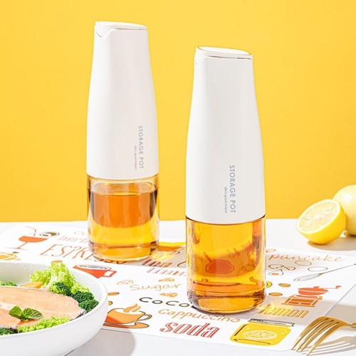 Automatically Open Oil Can Glass Glass Oil Bottle Oil Seasoning Bottle ...