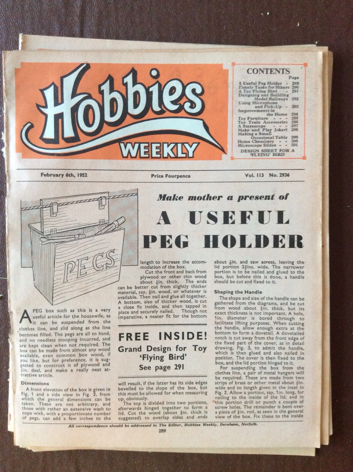 L2 Hobbies Weekly Does Not Contain February 6th 1952 No 2936 | eBay