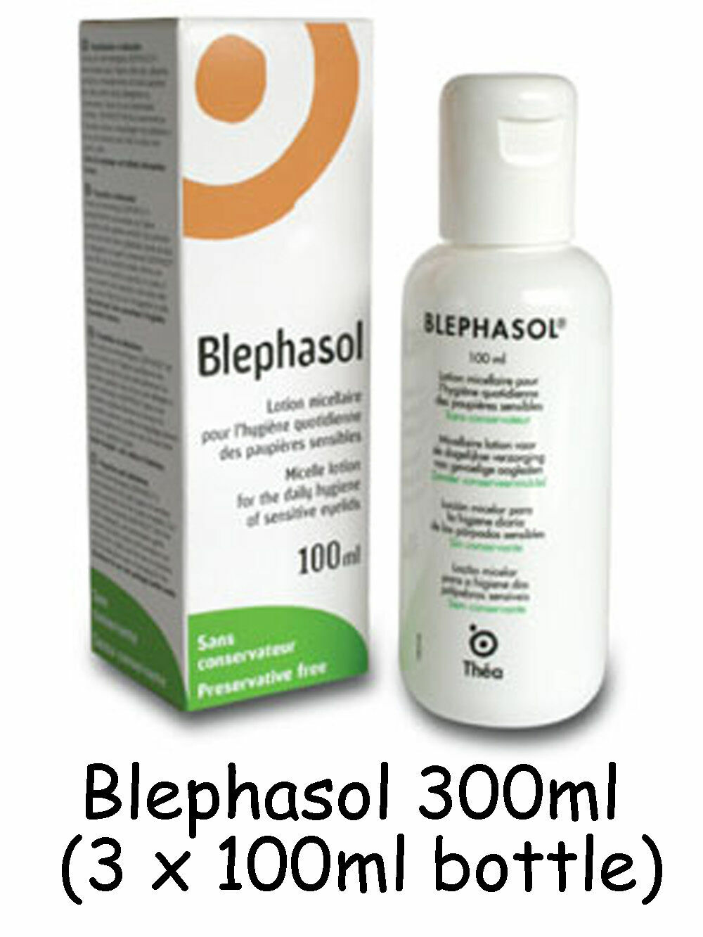 3 x Blephasol Lotion 100ml bottle for Blepharitis Thea Lid Cleanser ...