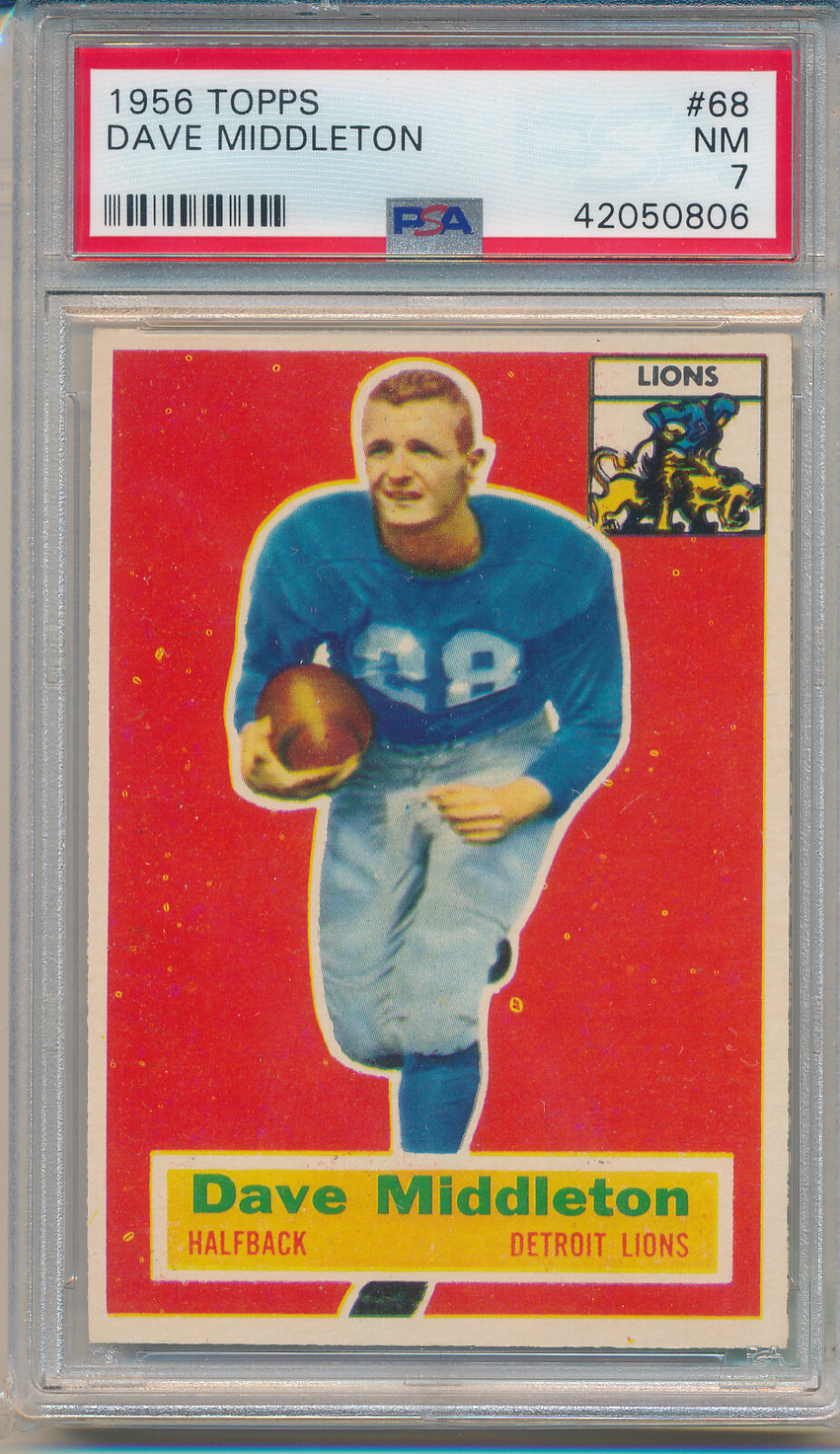 1956 Topps Football Dave Middleton (Rookie Card) (#68) PSA 7 | eBay