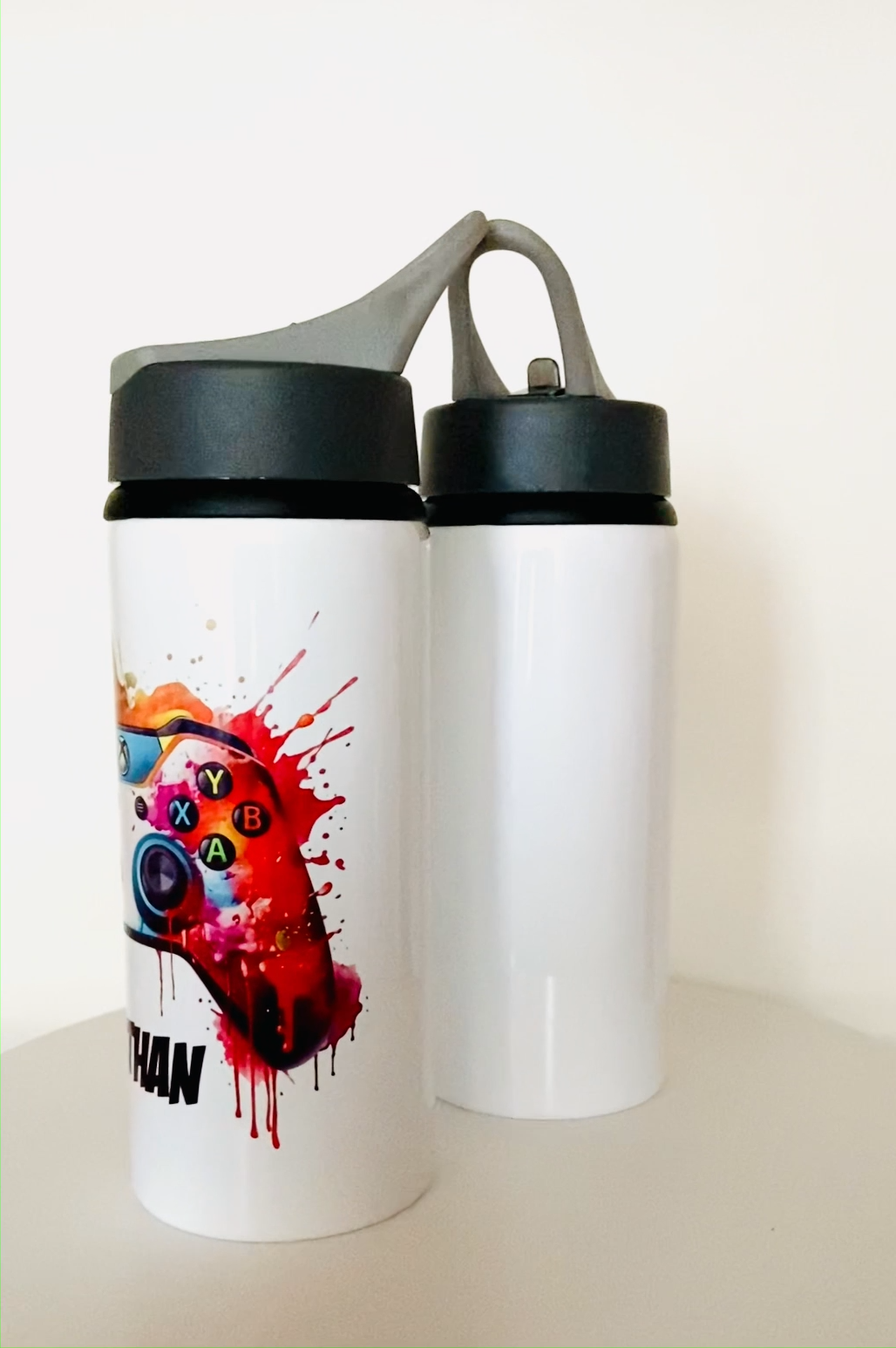 Games Controller Personalised Kids Water Sports Bottle Gaming School ...