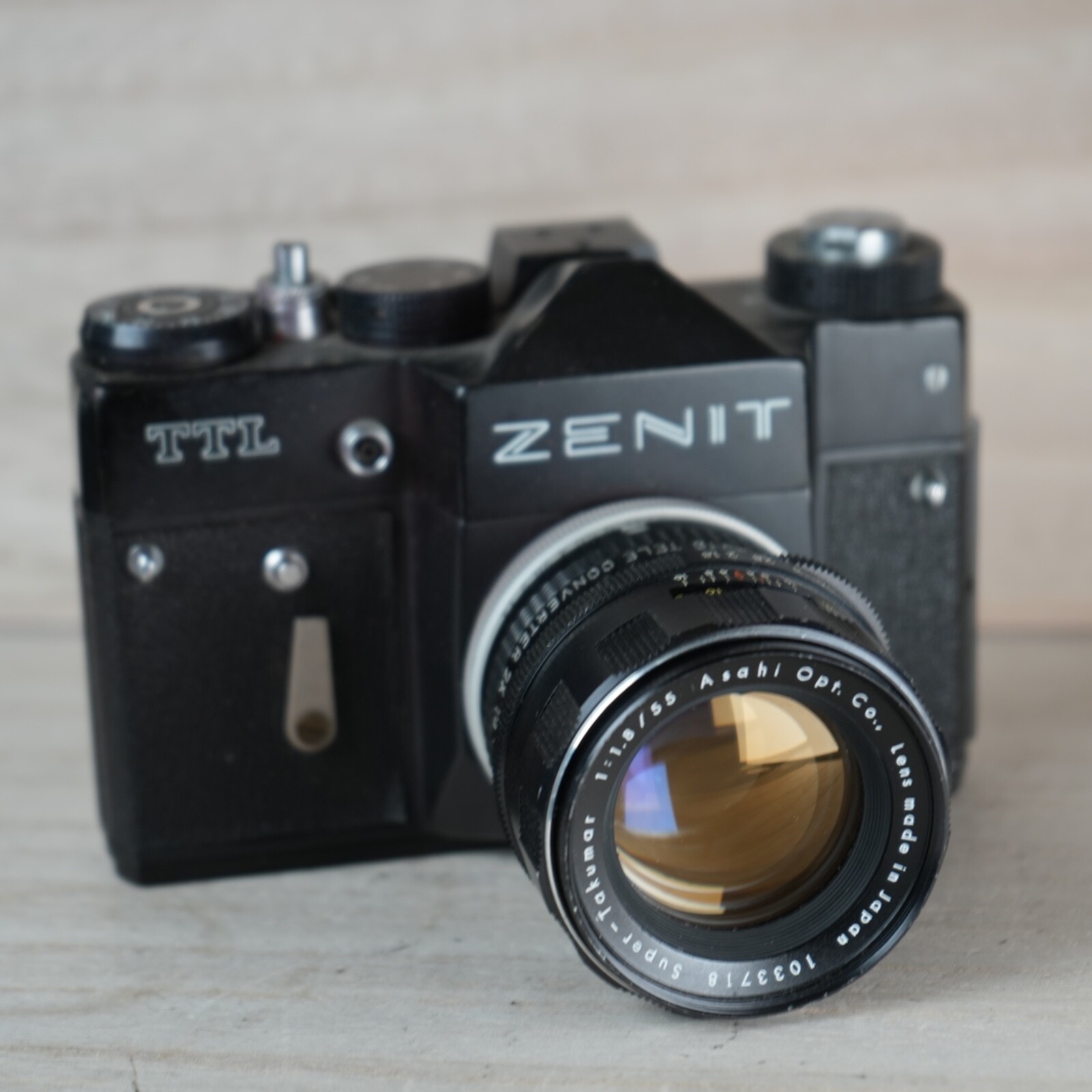 Zenit TTL 35mm Camera With Asahi Takumar 55MM 1.8 Lens *SHUTTER FIRES ...