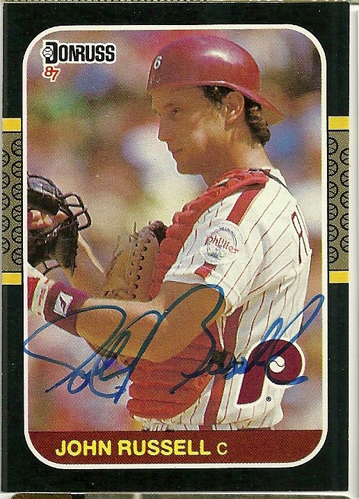 1987 Donruss JOHN RUSSELL Signed Card autograph PHILLIES OKLAHOMA ...
