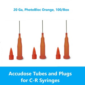 Accudose Tubes and Plugs For C-R Syringe 20 Ga, PhotoBloc Orange, 100 ...
