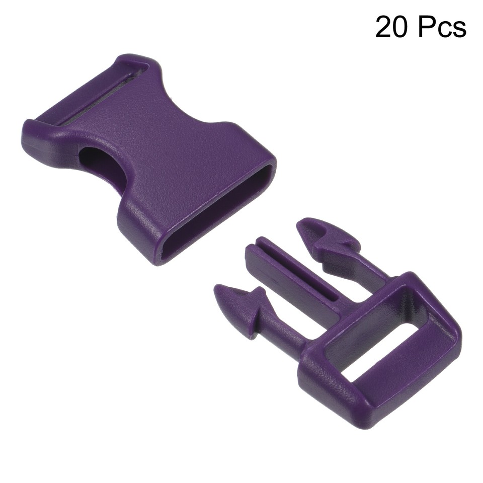Plastic Buckles 20 Pack Quick Side Release Clips Purple 16mm ...
