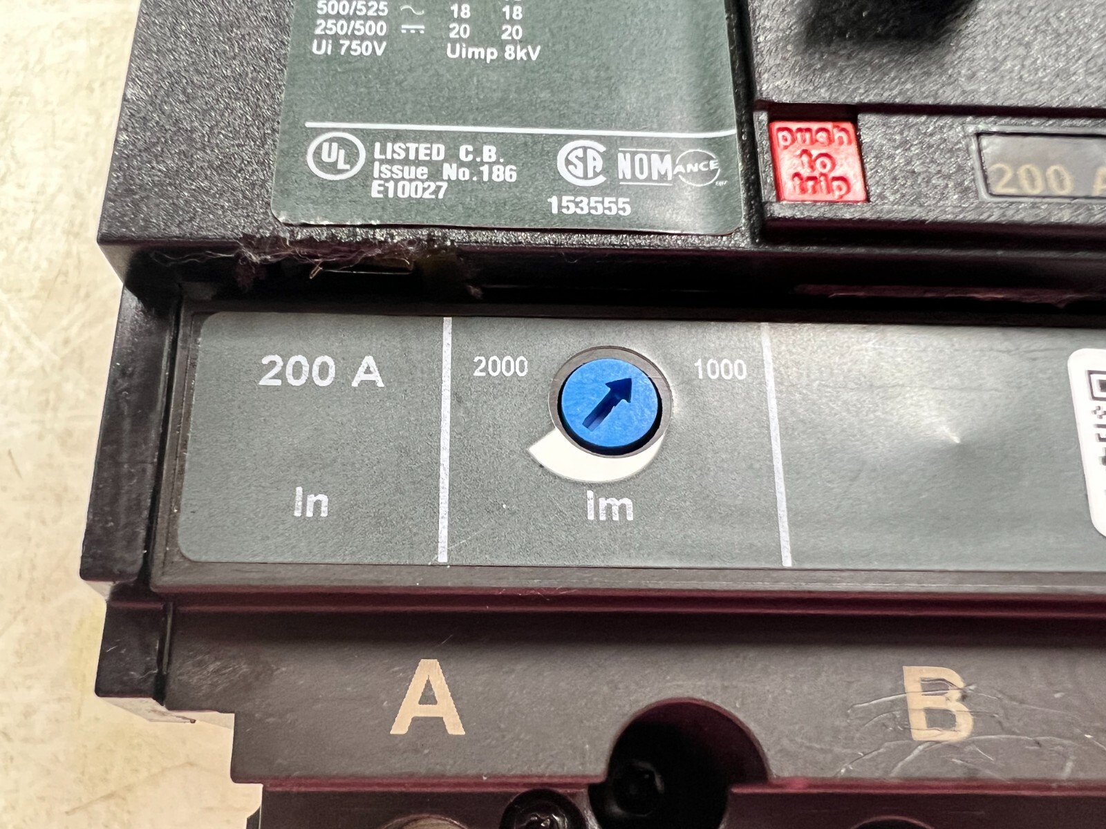 SQUARE D 200A POWERPACT I-LINE CIRCUIT BREAKER 600V 3P W/ 200A TRIP ...