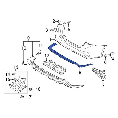 For Kia Forte 2019-2021 Kia 86612M7010 Rear Lower Bumper Cover | eBay