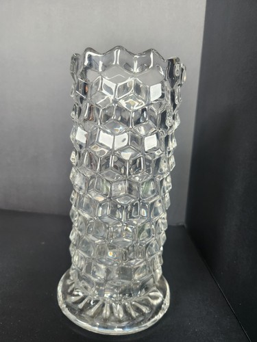 Fostoria Glass Company American 9 7/8th" Straight Cylinder Cubed Vase ...
