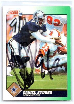 Daniel Stubbs Autographed Signed Card 1991 Score #287 Auto COWBOYS ...