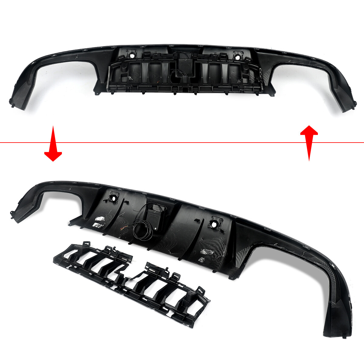 FOR MERCEDES C CLASS C205 A205 COUPE REAR BUMPER DIFFUSER W/ Tip AMG ...